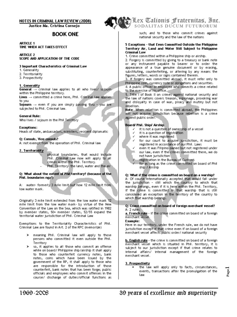 Philippine Criminal Law Overview | PDF | Conspiracy (Criminal) | Crime ...