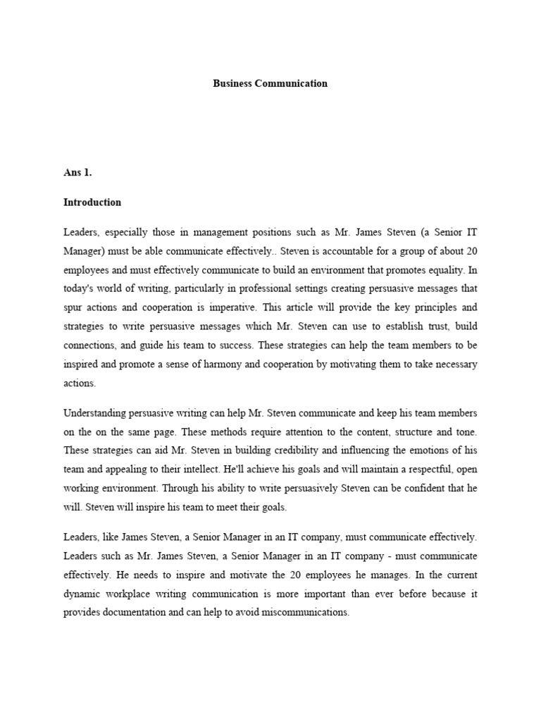 Business Communication Assign | PDF