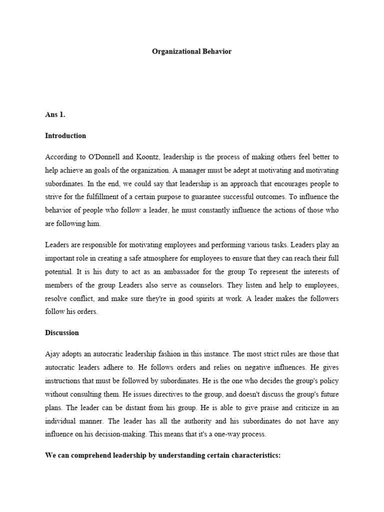 Organizational Behavior | PDF