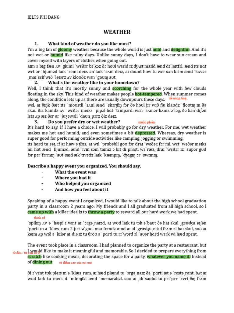 Weather Preferences and Event Planning Insights | PDF