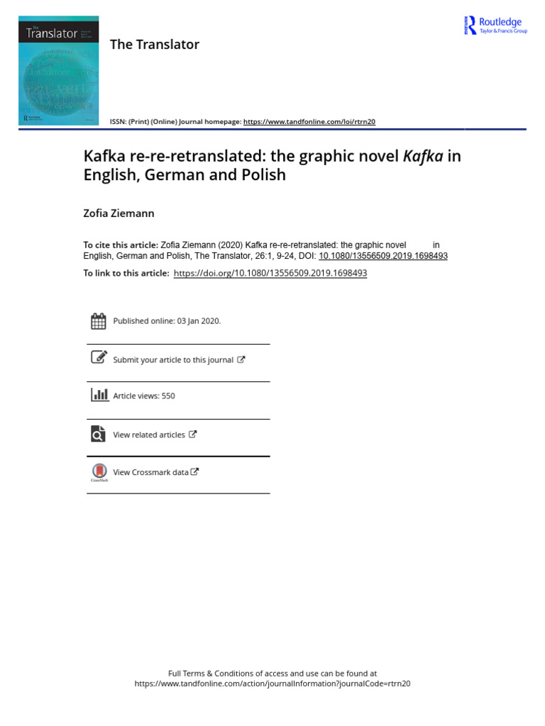 Kafka Re Re Retranslated The Graphic Novel Kafka in English German and Polish | PDF | Franz ...
