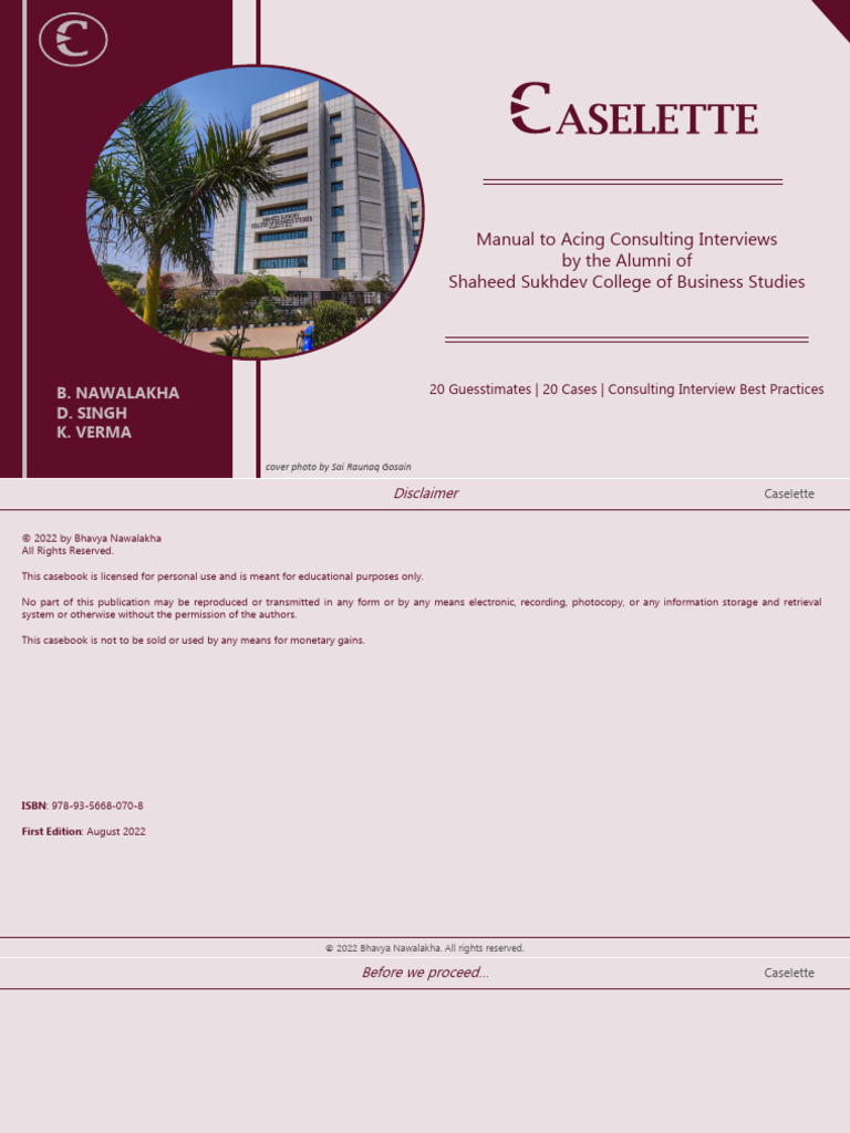 Caselette - Consulting Casebook | PDF | Top Down And Bottom Up Design ...