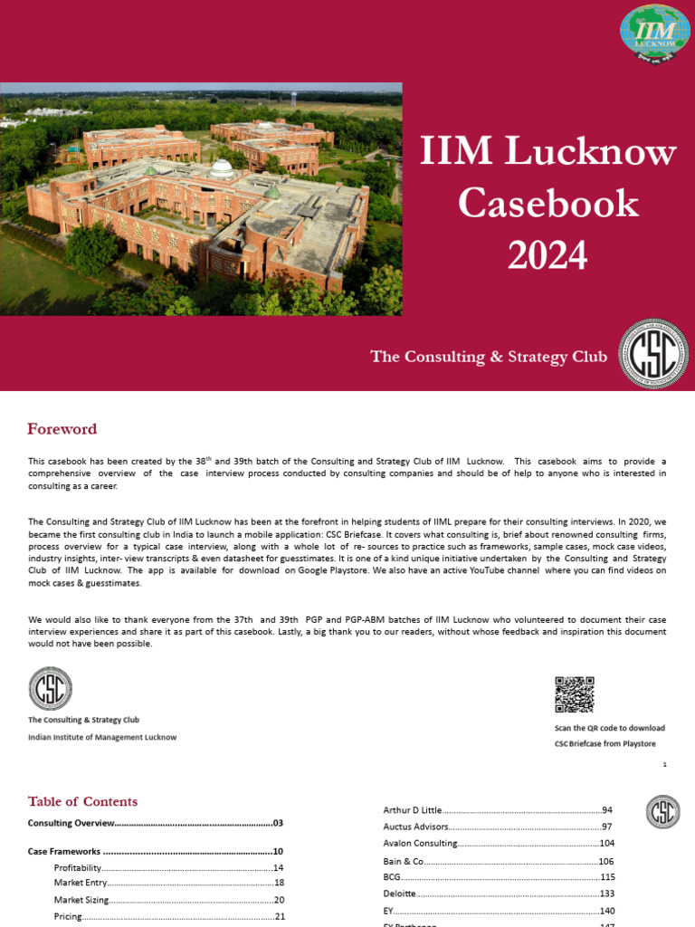 IIM Lucknow Casebook 2024-1 | PDF