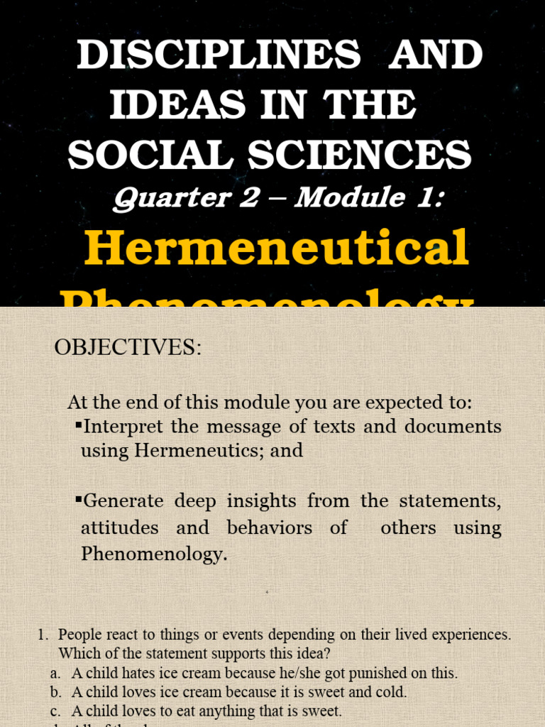 Hermeneutical Phenomenology Overview | PDF
