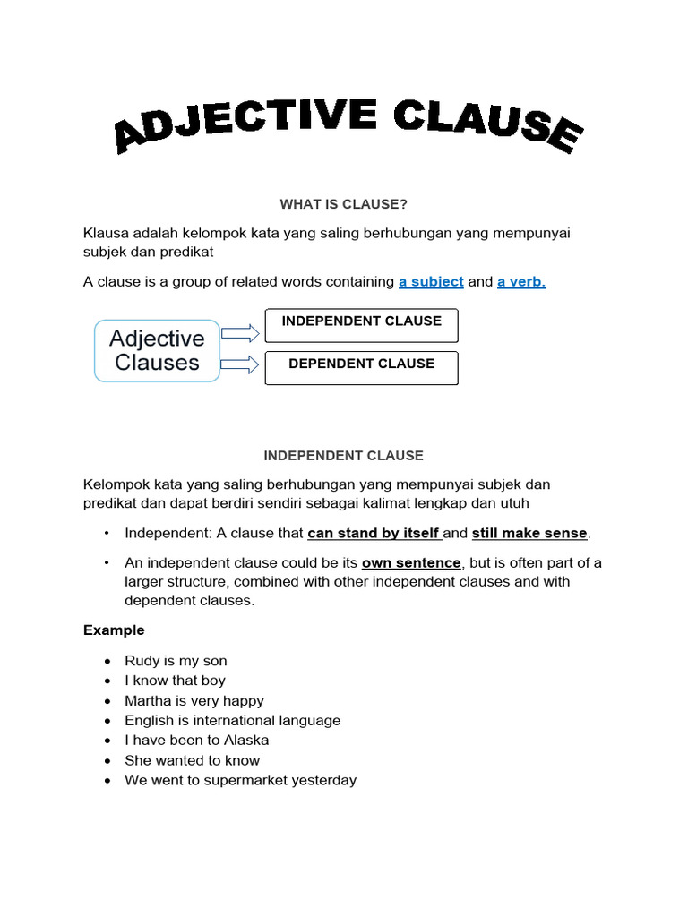 Adjective Clause | PDF