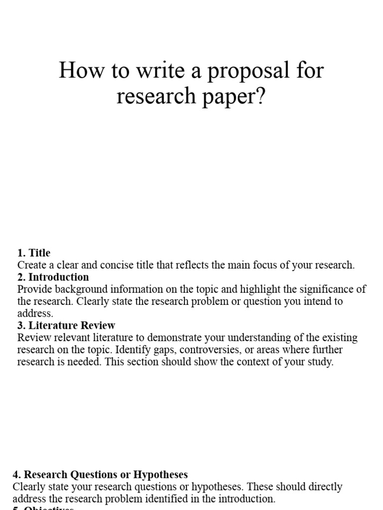 How To Write A Proposal For Research Paper | PDF | Scientific Method ...