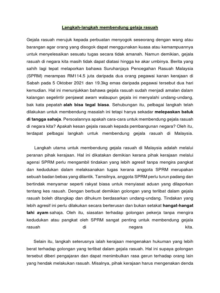 Modul Karangan PT3 Bahasa Melayu | PDF