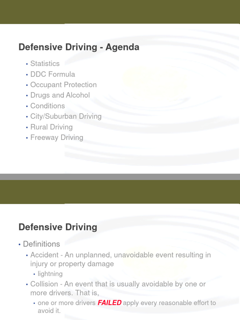 Defensive Driving Presentation | PDF