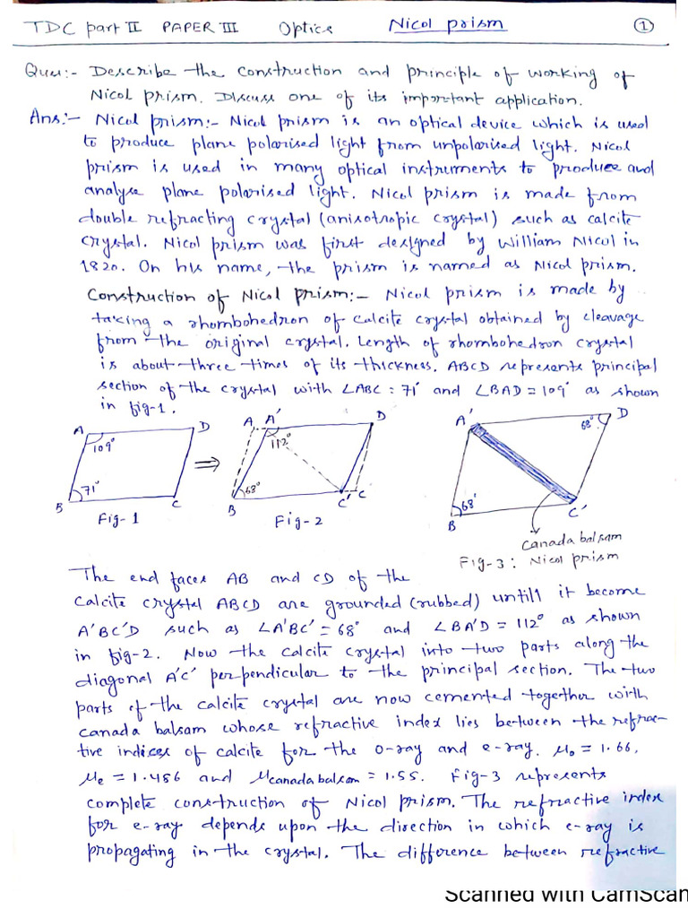 TDC II Paper LLL Nicol Prism by Dr. Md. Naiyar Perwez | PDF