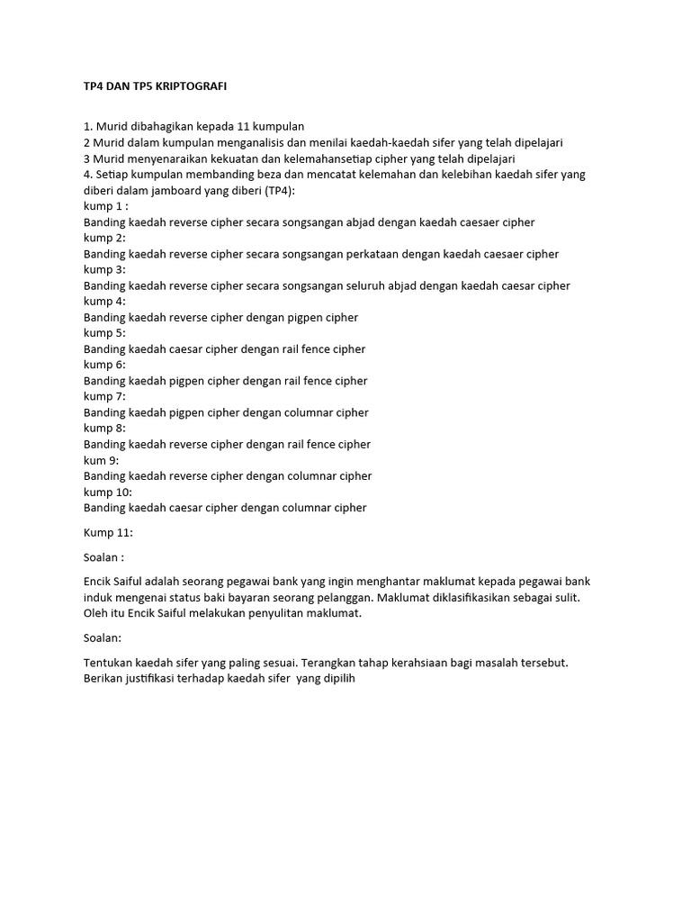 TP4 Dan TP5 Kriptografi | PDF
