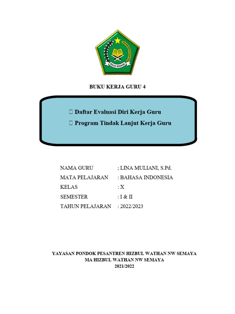 Buku Kerja Guru 4 GANJIL | PDF