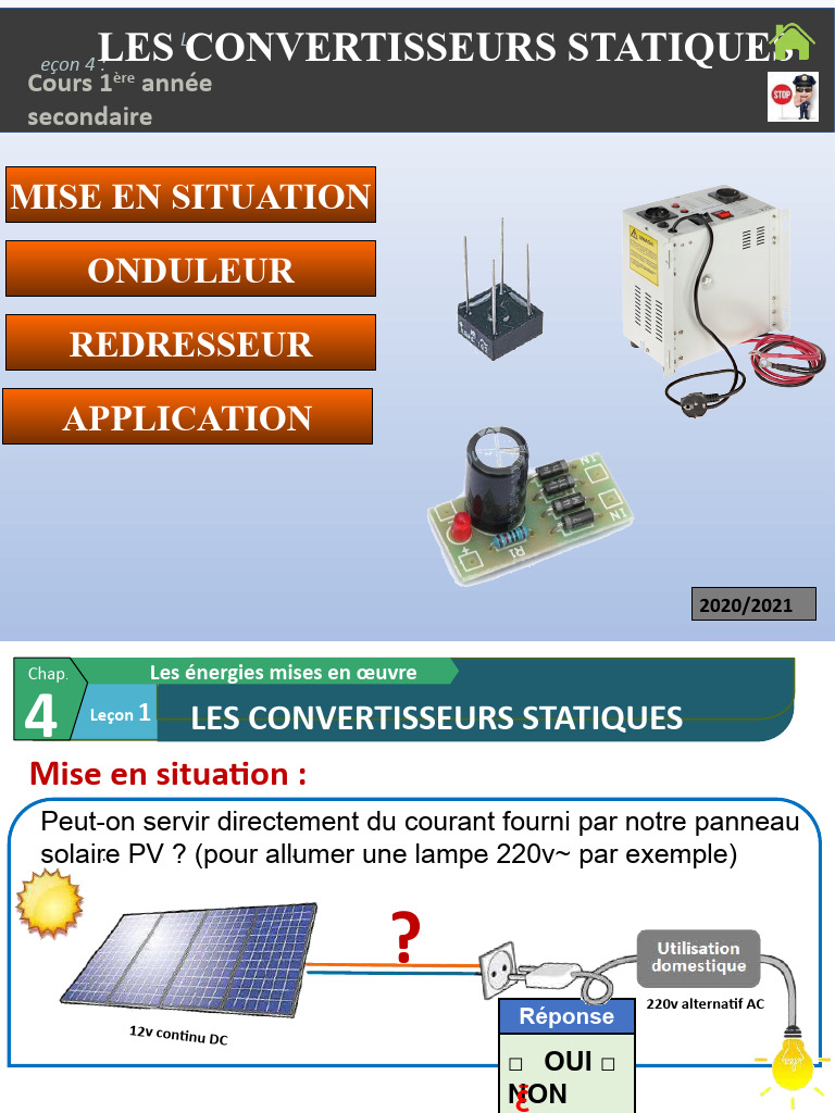 Les Convertisseurs Statiques en 1ère Année | PDF