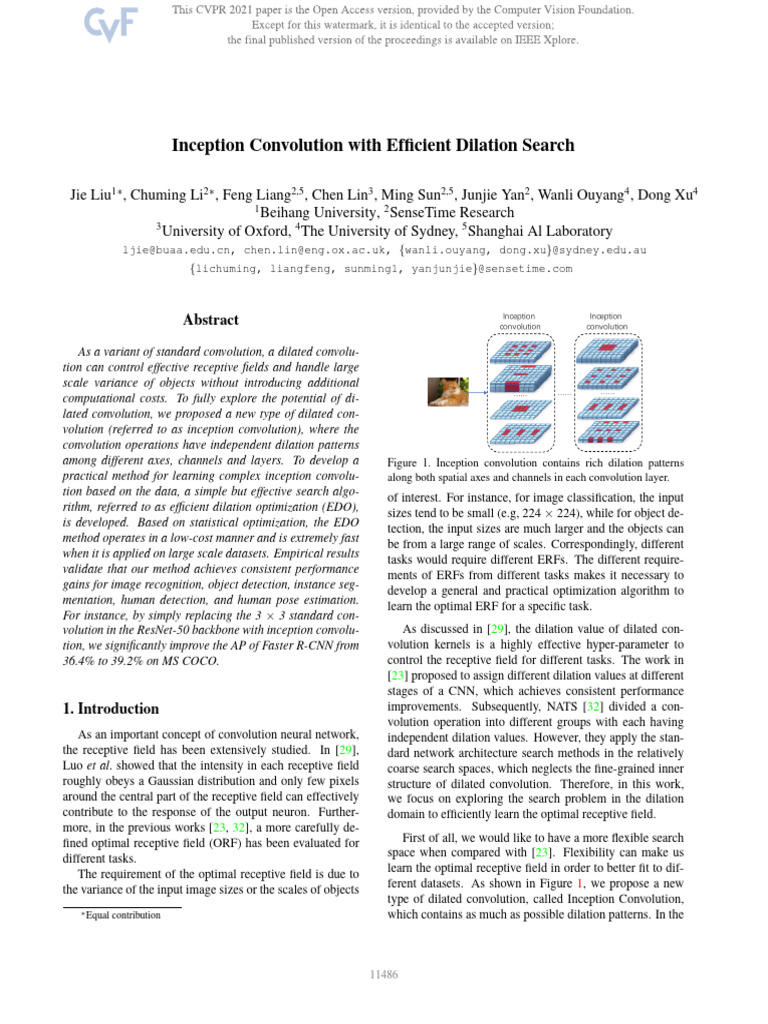 Liu 等 - Inception Convolution With Efficient Dilation Sear | PDF