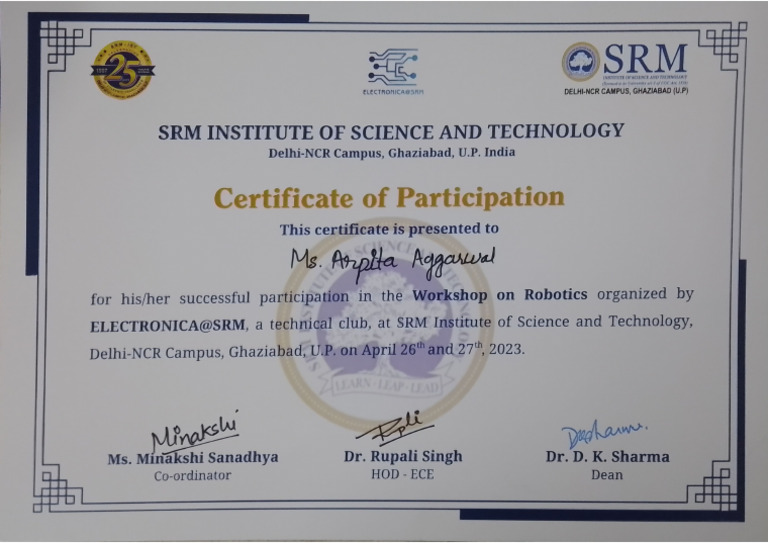 Workshop On ROBOTICS | PDF