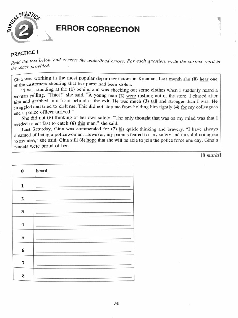 Error Correction Form 2 | PDF