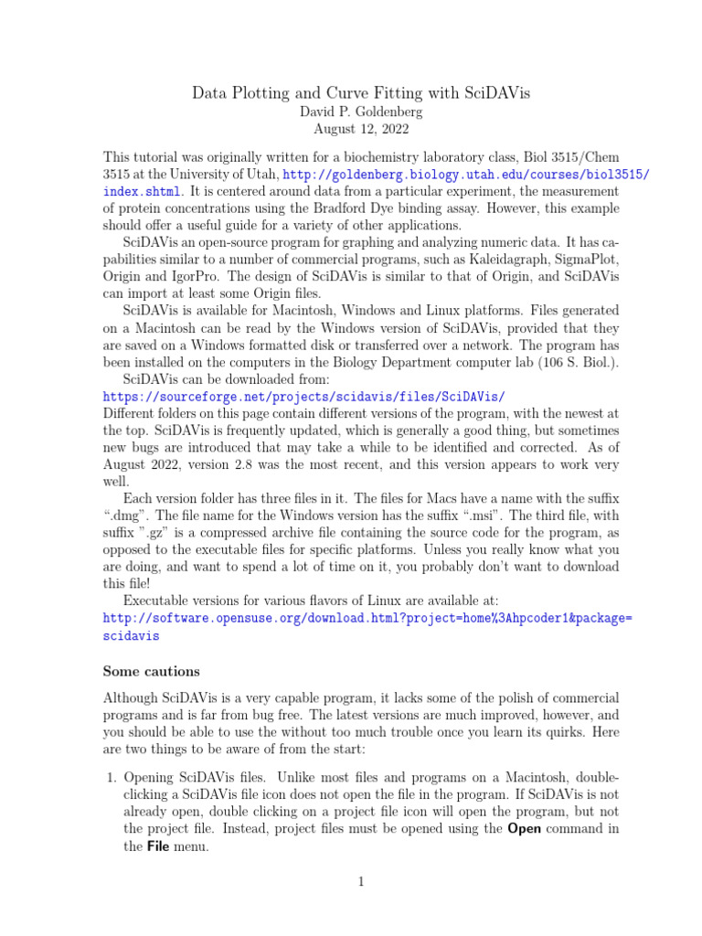 Tutorial Del Programa SciDAVis | PDF | Least Squares | Function (Mathematics)