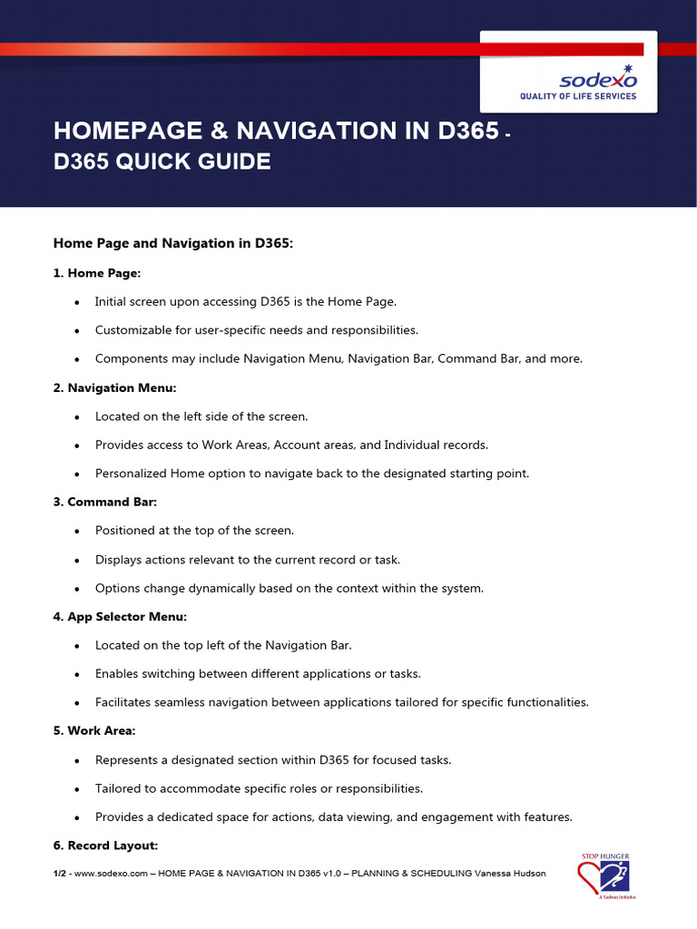 D365 Homepage Navigation Guide | PDF