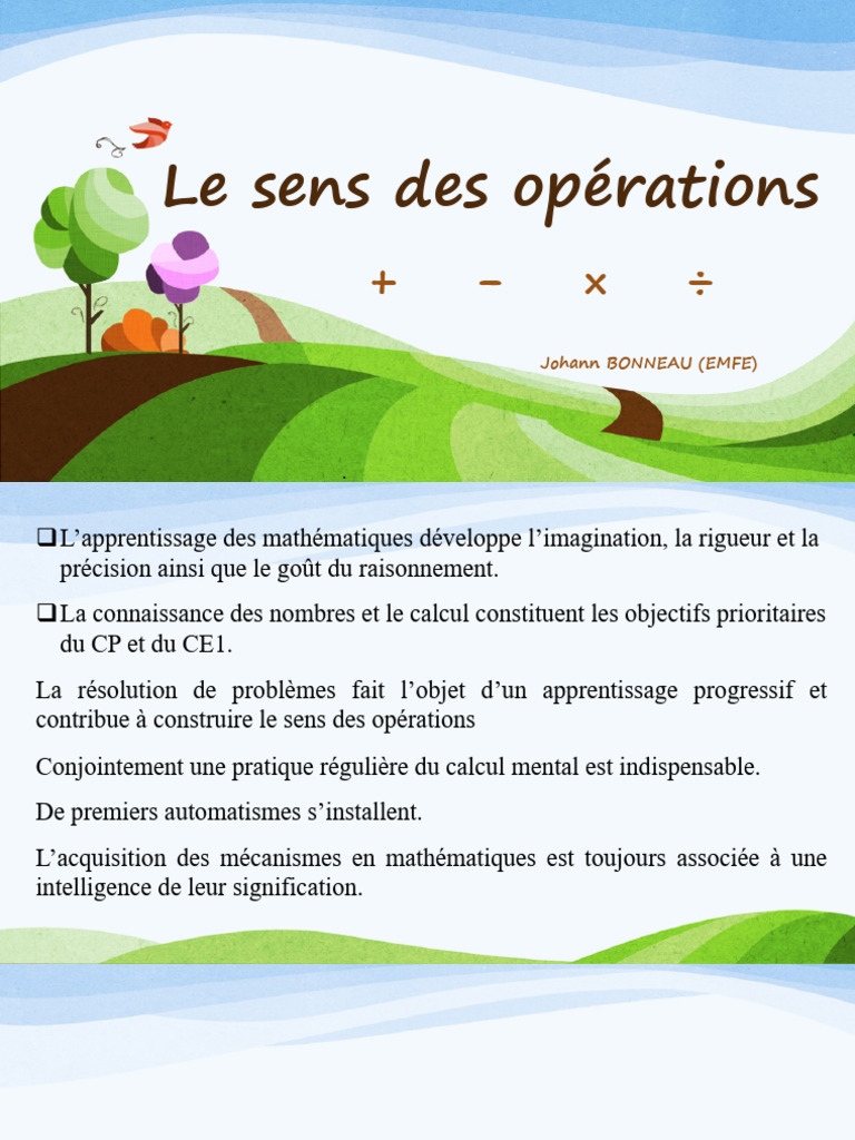 Le Sens Des Operations | PDF