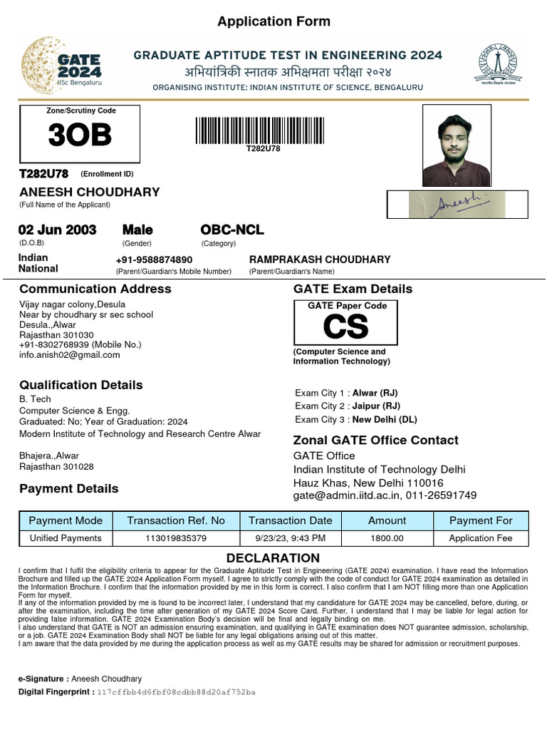 T282 U78 Application Form | PDF