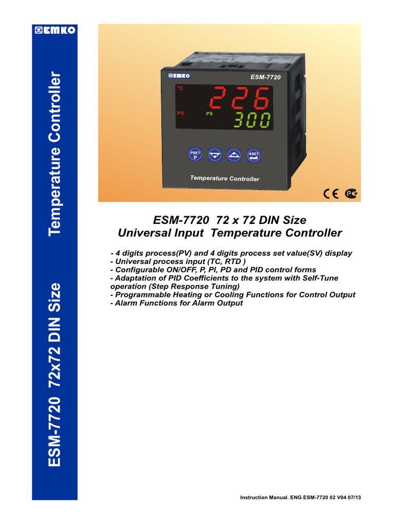 Universal Input Temperature Controller ESM-7720 - Manual - EN | PDF
