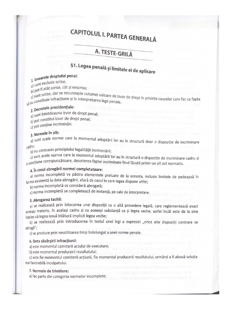 Grile Penal Partea Generală | PDF