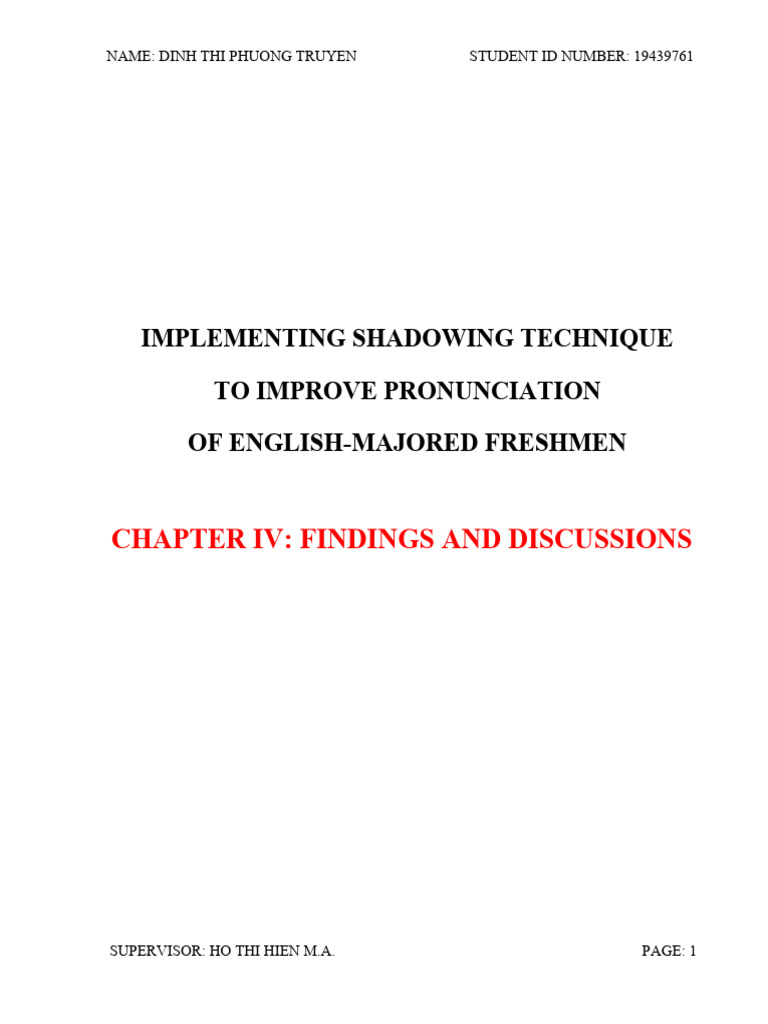 Nhóm 2 - ĐINH THỊ PHƯƠNG TRUYỀN - Chapter 4 - Implementing Shadowing | PDF