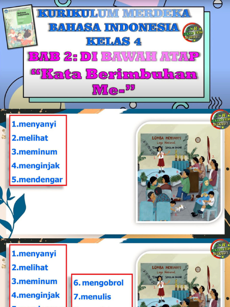 Bahasa Indonesia Kelas 4 Materi Imbuhan Me | PDF