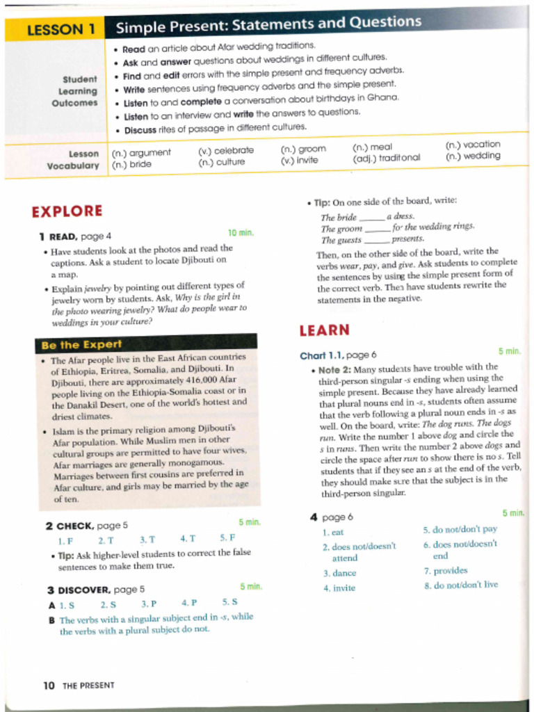 Unit 1 Answer Key | PDF