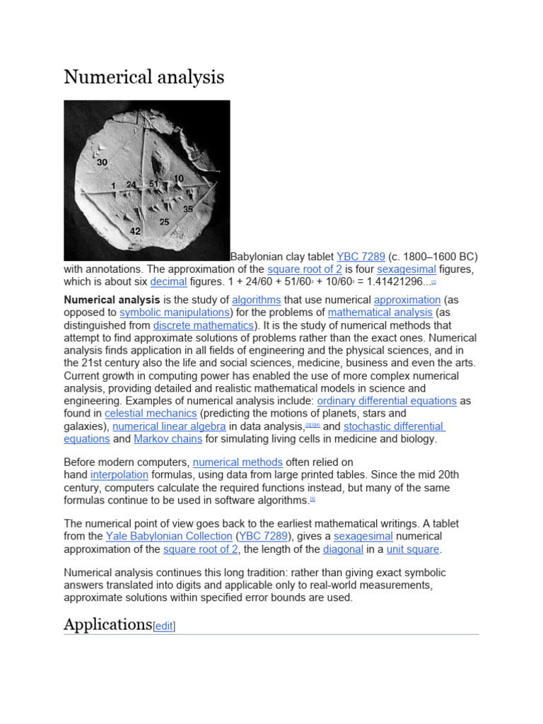 Numerical Analysis Intro | PDF