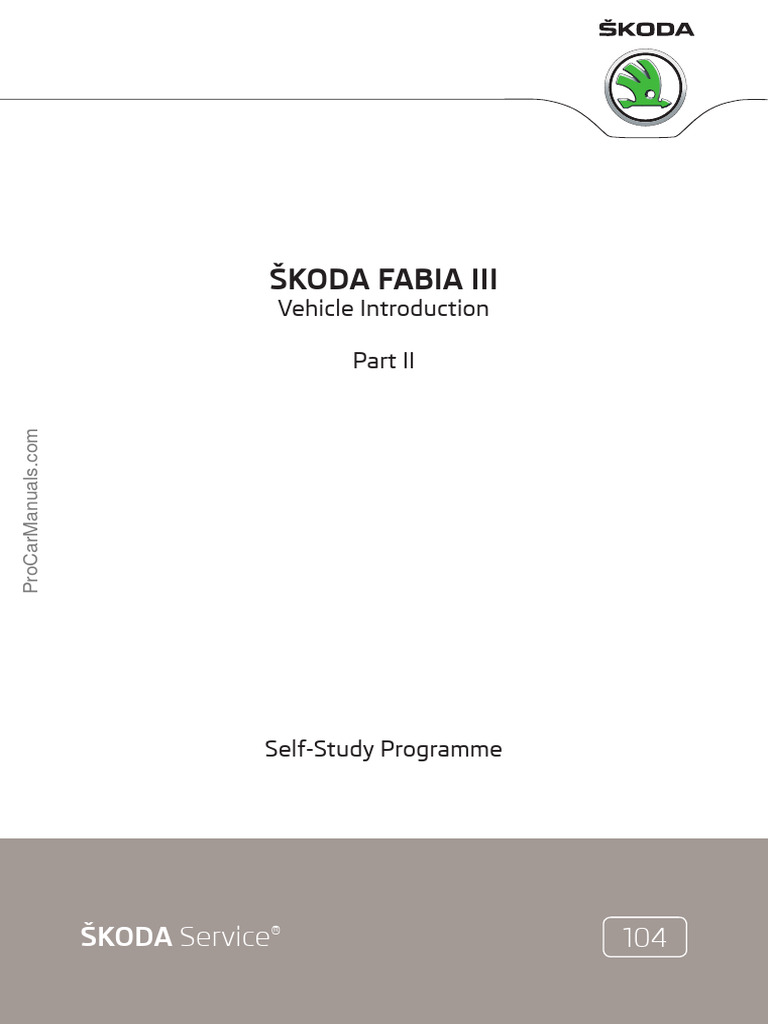 SSP 104 Skoda Fabia III Vehicle Introduction Part II | PDF | Airbag | Ventilation (Architecture)