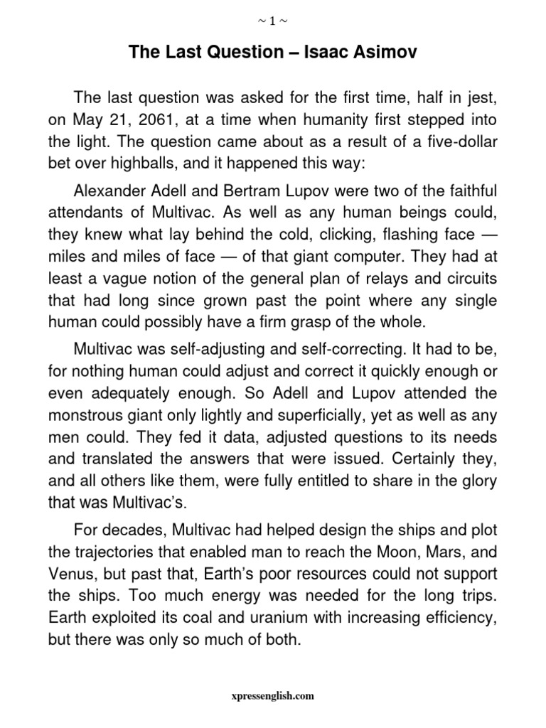 The Last Question | PDF