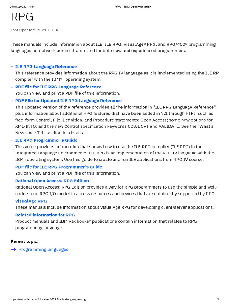 Rpg Ibm Documentation Pdf 