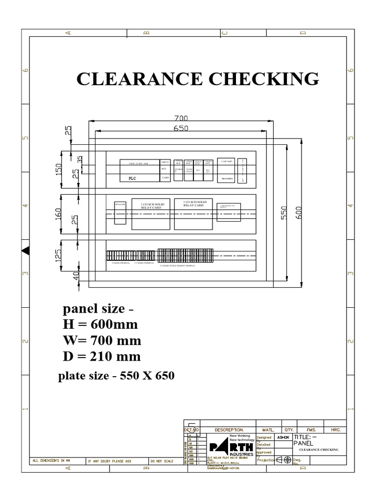 CLEARENCE CHECKING PANEL LAYOUT | PDF | Electrical Engineering ...