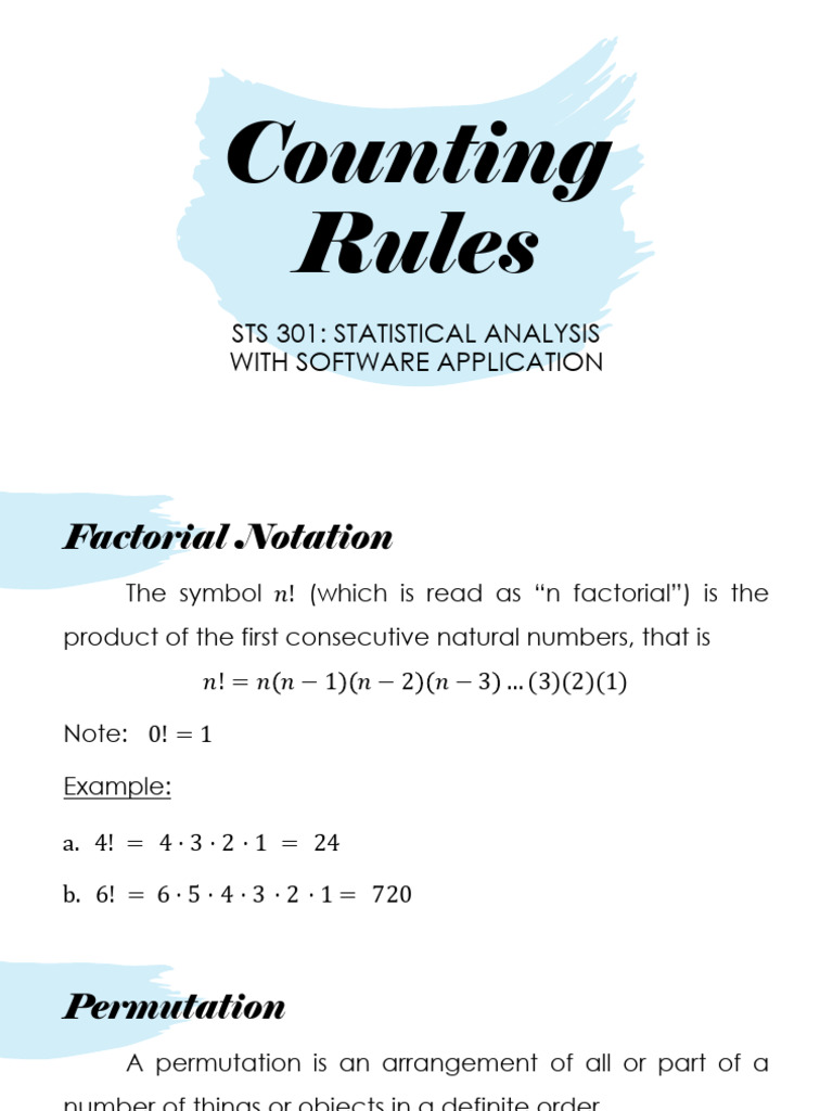 Statistical Analysis: Permutations & Probability | PDF | Teaching Methods & Materials