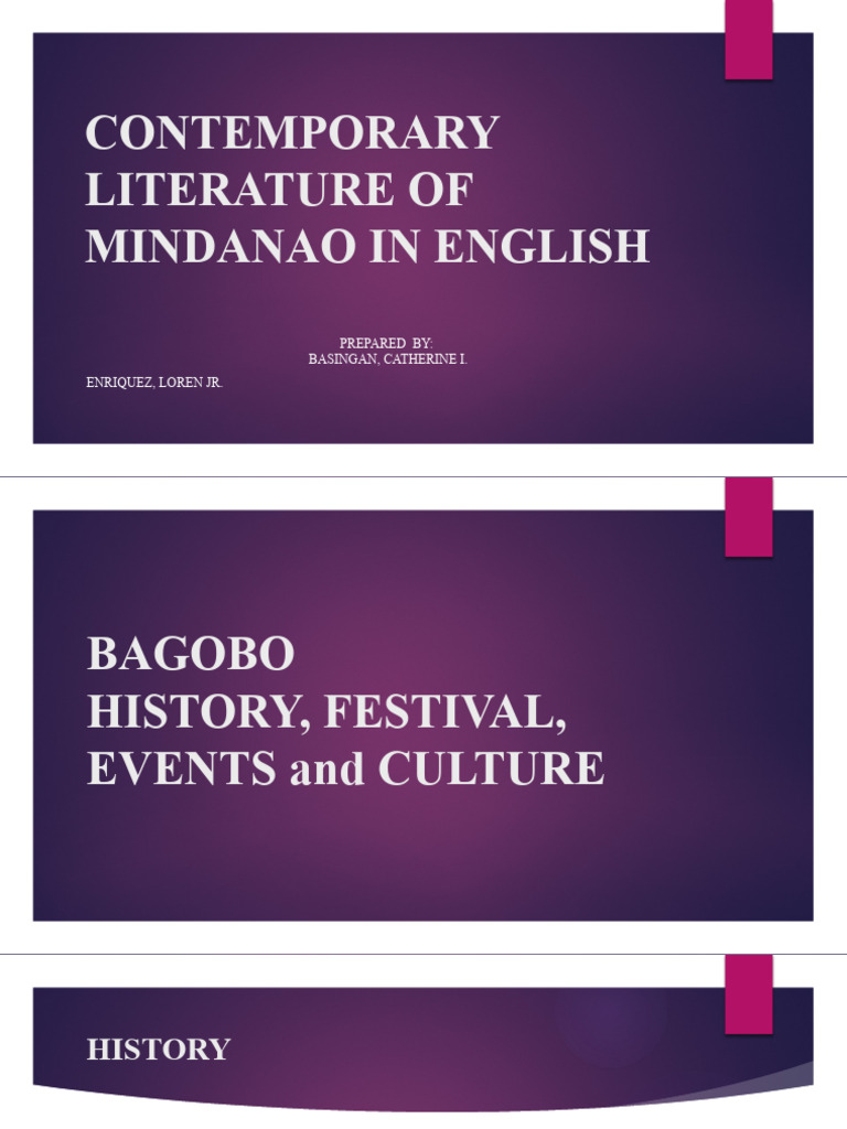 Contemporary Literature of Mindanao in English: Prepared By: Basingan ...