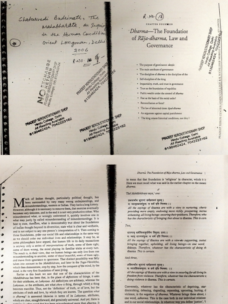 Dharma the Foundation of Rajdharma , Law & Governance | PDF