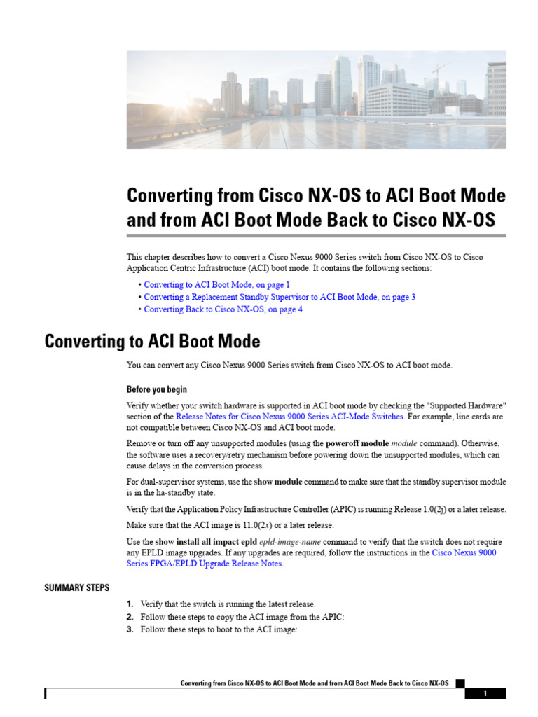M Converting From Cisco Nx-Os To Aci Mode 10x | PDF