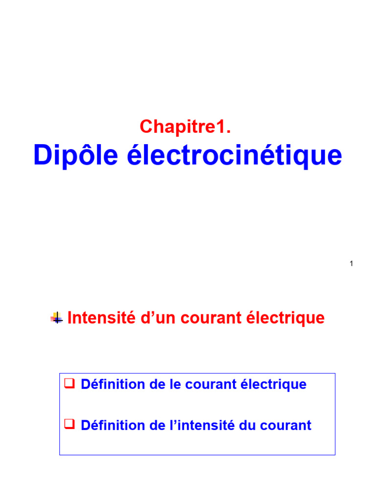 Dipôle Électrocinétique | PDF | Réseau électrique | Courant électrique