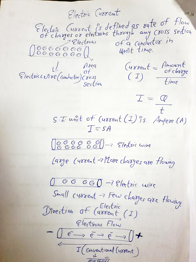 Electric Current and Potential Notes | PDF