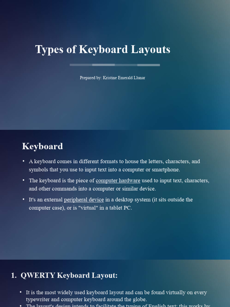 Lesson 9 Types of Keyboard and Keyboard Layouts | PDF