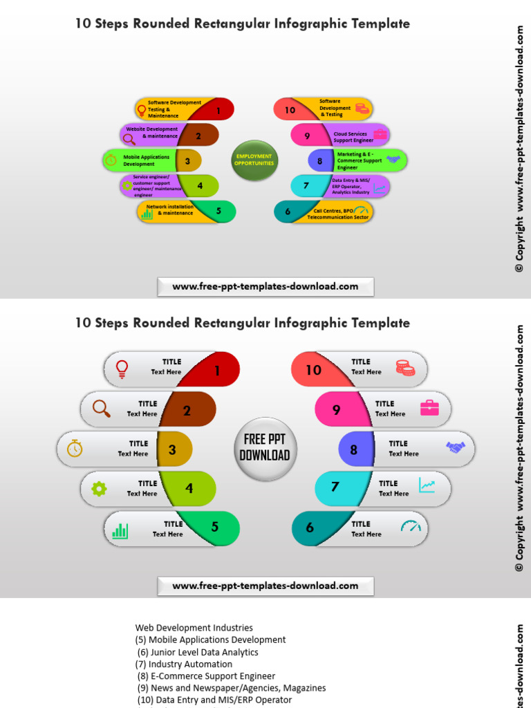 10 Steps Rounded Rectangular Infographic Template Pdf Enterprise