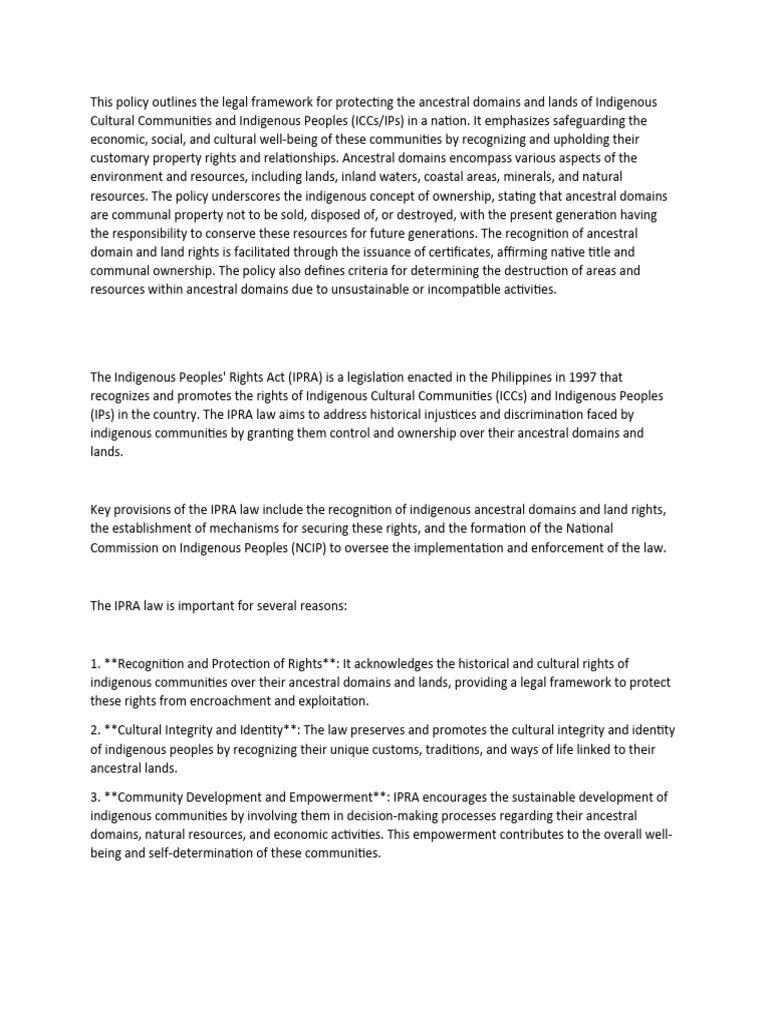Ipra Lawwww | PDF | Empowerment | Indigenous Peoples