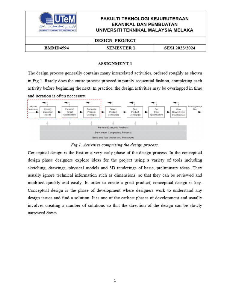 Assignment 1 - Design Project - BMMD4954 | PDF