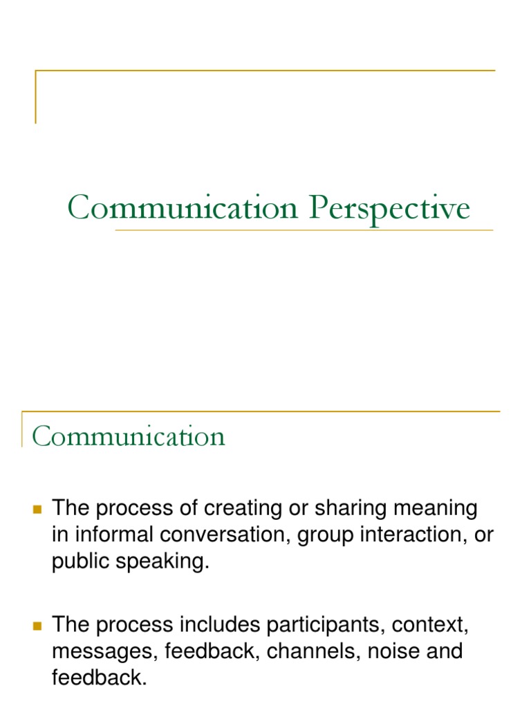 Communication Perspective | PDF | Emergence | Emotions