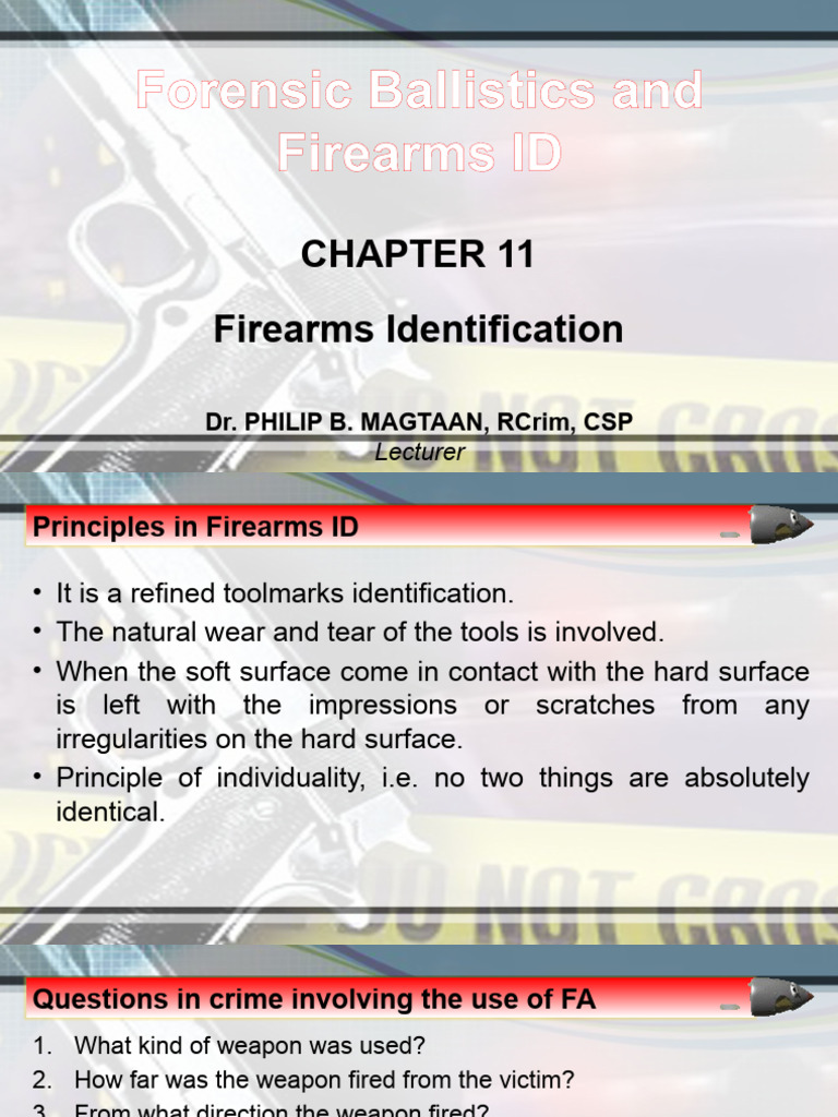Lecture On Firearms ID (New) Chapter 11 | PDF