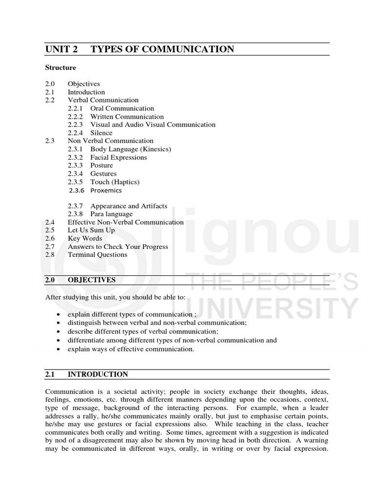 Unit 2 | PDF | Nonverbal Communication | Communication