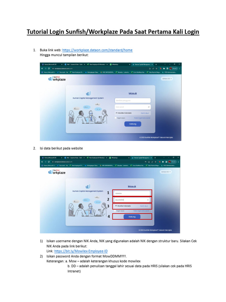 Tutorial Login Sunfish | PDF