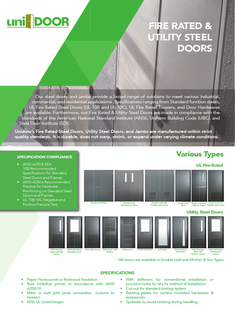 Unidoor - Brochure - Utility - Fire Rated | PDF
