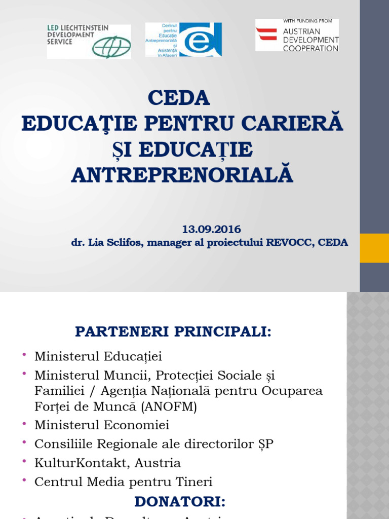 Prezentarea CEDA - Lia Sclifos 1 | PDF