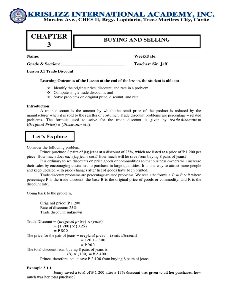 Module Business Math Chapter 3 | PDF